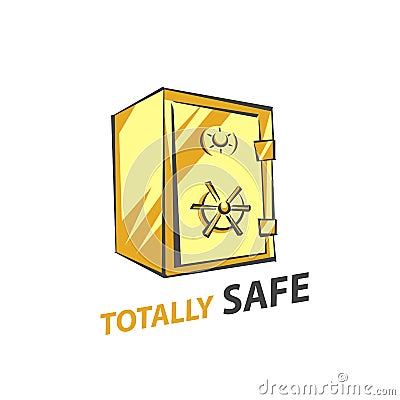 Cartoon Safe Vector Illustration, Isolated On White | CartoonDealer.com ...