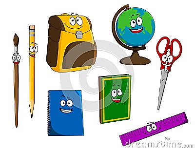 Classroom Objects Vector Illustration. Labeled Collection for Kids ...