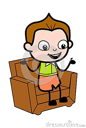 Cartoon Schoolboy Talking On Sofa Stock Illustration | CartoonDealer ...