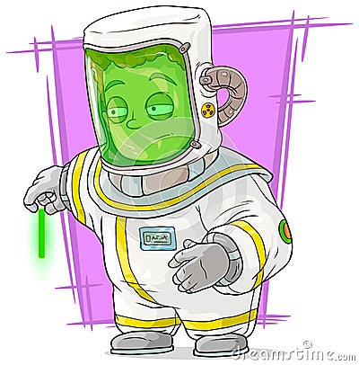 Cartoon Scientist In Protective Suit With Uranium Royalty-Free ...