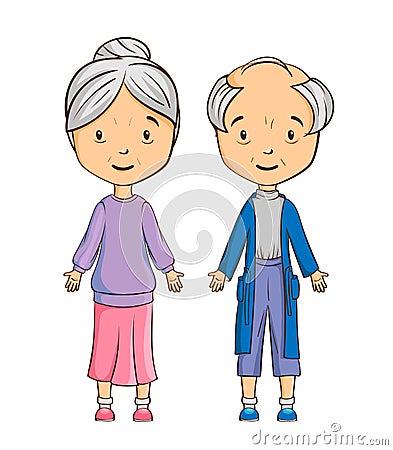 Cartoon Senior Couple Vector Illustration | CartoonDealer.com #45242238