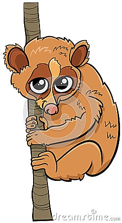 Cartoon Slow Loris Comic Animal Character Vector Illustration ...