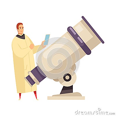 Cartoon Space Observatory Vector Illustration | CartoonDealer.com ...