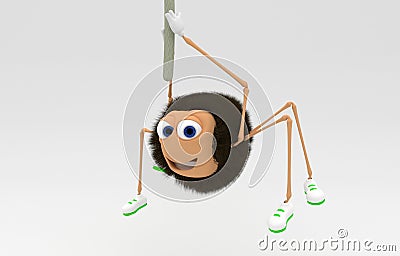 Cartoon Spider Hanging On A Spider Web Stock Image | CartoonDealer.com ...