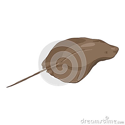 Cartoon Stingray. Brown Numb-fish Vector Illustration | CartoonDealer ...