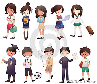 Cartoon Students Set Stock Vector - Image: 41675271