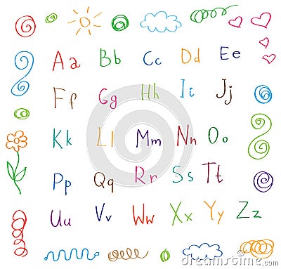 Cartoon Style Alphabet Children Drawing | CartoonDealer.com #38013659