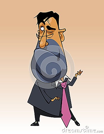 Cartoon Thoughtful Man In A Suit Standing And Considers Vector ...