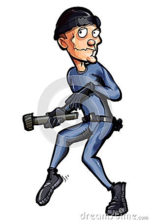 Cartoon Tiptoeing Cat Burglar | CartoonDealer.com #19682405