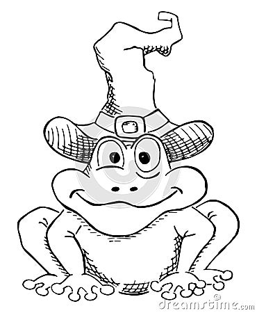 Cartoon Toad With Witch Hat Isolated On White | CartoonDealer.com ...