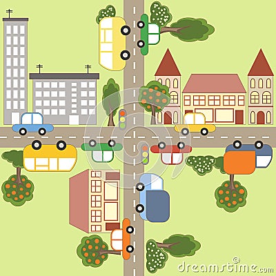 Cartoon Town Map. Vector Illustration | CartoonDealer.com #25307038