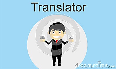 Cartoon Translator Man Stock Illustration - Image: 84690850