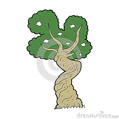 Cartoon Twisted Old Tree Royalty Free Stock Image - Image: 37012366