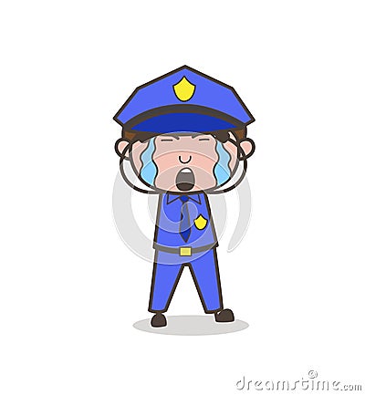 Cartoon Warden Crying Face Vector Royalty-Free Stock Photography ...