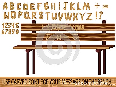 Carved On Wood Font Cartoon Vector | CartoonDealer.com #21080279