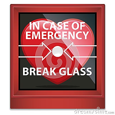 In Case Of Emergency Break Glass Cartoon Vector | CartoonDealer.com ...
