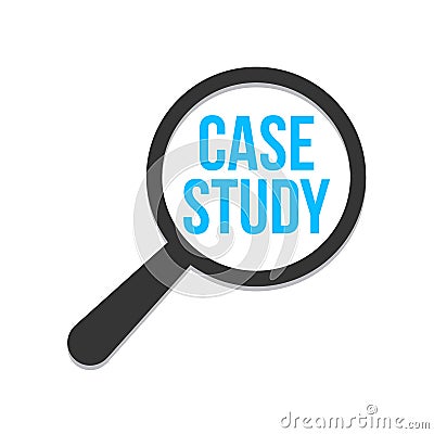 Case Study Word Magnifying Glass Cartoon Vector | CartoonDealer.com ...