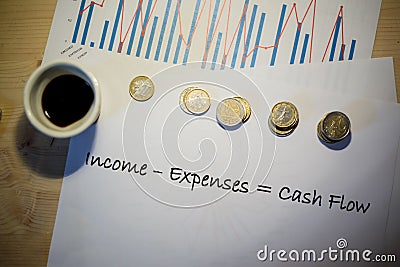 Cash Flow Statement Chart Printed On A White Sheet Of Paper Royalty ...