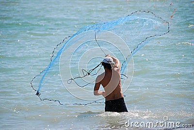 Cast Net Throw Royalty Free Stock Image - Image: 2391636