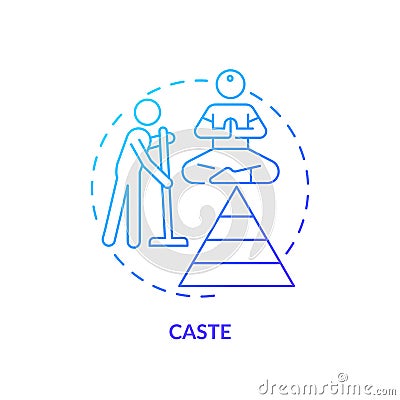 Caste System Blue Gradient Concept Icon Cartoon Vector | CartoonDealer ...