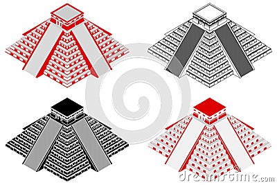 The Castle Temple Of Kukulcan In Perspective View Cartoon Vector ...