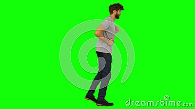 Casual man running stock video. Video of green, footage - 54588979