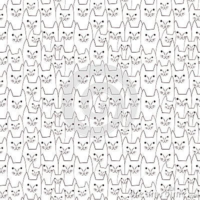 Cat Doodles Seamless Pattern Stock Vector - Image: 52550415
