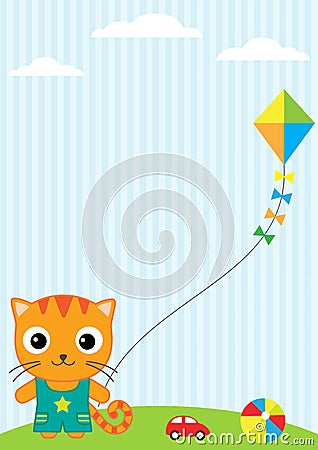 Cat And Kite Royalty Free Stock Photos - Image: 24466438