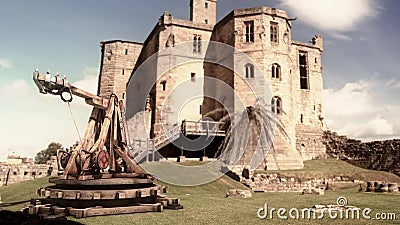 Catapult Wall Destruction Debris Castle Smoke Medieval 3D Renderings ...