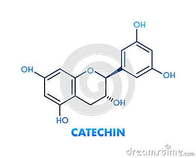 Catechin Formula. Icon With Green Catechin Formula Vector Illustration ...