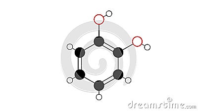 Catechol Molecule, Structural Chemical Formula, Ball-and-stick Model ...