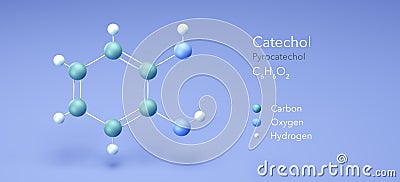 Catechol, Pyrocatechol. Molecular Structures, 3d Rendering, Structural ...
