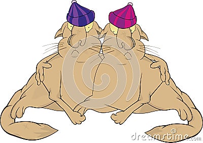 Cats Twins . Cartoon Royalty Free Stock Image - Image: 19746856