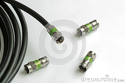 CATV Connectors And Coaxial Cable Royalty Free Stock Image - Image ...
