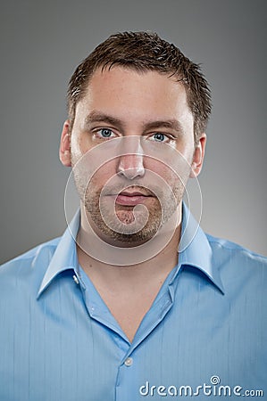 Caucasian Man Blank Expression Profile Portrtait Stock Photo - Image of ...