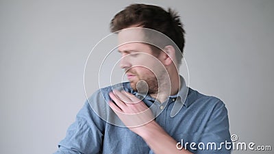 Dandruff on a Man`s Shoulder. Side View of a Man Who Has More Dandruff ...