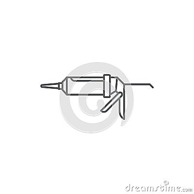 Caulk Gun Vector Icon Symbol Tools Isolated On White Background ...