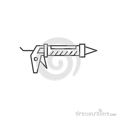 Caulk Gun Vector Icon Symbol Tools Isolated On White Background ...