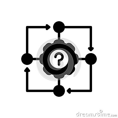 Black Solid Icon For Causes, Reason And Connected Vector Illustration ...