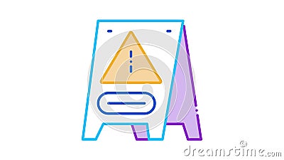 Caution Board Icon Animation Stock Footage - Video of worker ...