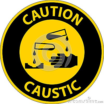 Caution Caustic Symbol Sign On White Background Cartoon Vector ...