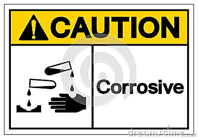 Caution Corrosive Symbol Sign, Vector Illustration, Isolate On White Background Label. EPS10 ...