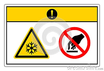 Caution Extremely Cold Surface Do Not Touch Symbol Sign On White ...