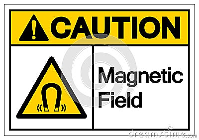 Caution Magnetic Field Symbol Sign, Vector Illustration, Isolate On ...
