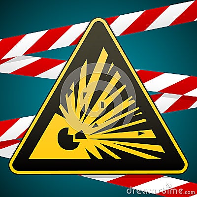 Caution - Risk Of Explosion Warning Sign And Warning Bands. Royalty ...