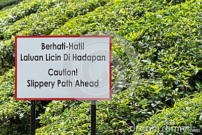 "Caution! Slippery Path Ahead" Sign Royalty-Free Stock Photography ...
