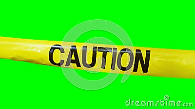 Caution Tape Animation Isolated on Green Screen Stock Video - Video of ...