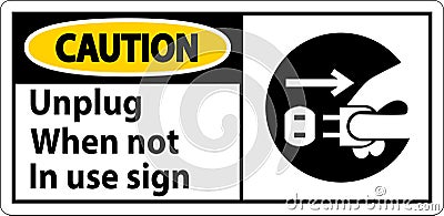 Caution Unplug When Not In Use Symbol Sign Cartoon Vector ...