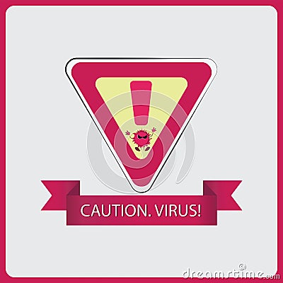 Caution. Virus! Warning Sign. Vector Illustration | CartoonDealer.com ...