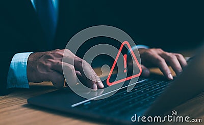 Caution Warning Sign Indicates A Potential Error Danger In The Digital ...